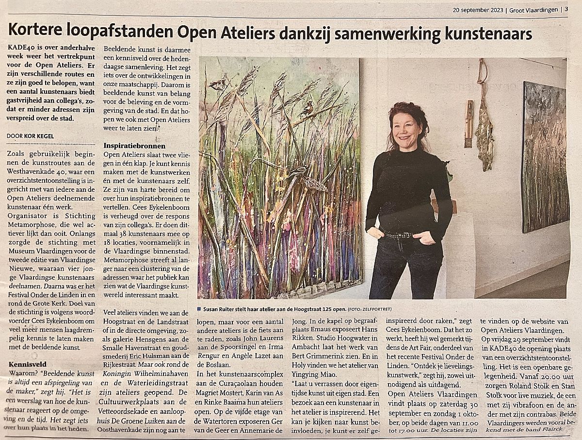 Susan Ruiter - OPEN ATELIERS 2023 Vlaardingen, route by artist Susan Ruiter